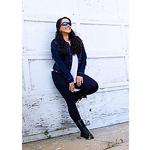 Birdz Seahawk Padded Polarized Sunglasses Jet Ski Kayaking Watersports Jetski Goggles with Built in Strap Black Frame and Blue Mirror Lens