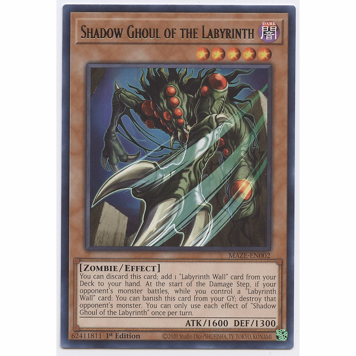 Shadow Ghoul of The Labyrinth - MAZE-EN002 - Rare - 1st Edition