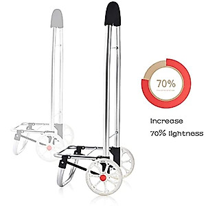 Shopping Cart Folded Stair Climbing Cart Trolly Grocery Utility Cart with Wheel Removable Canvas Collection Bag 25 Kg Capacity