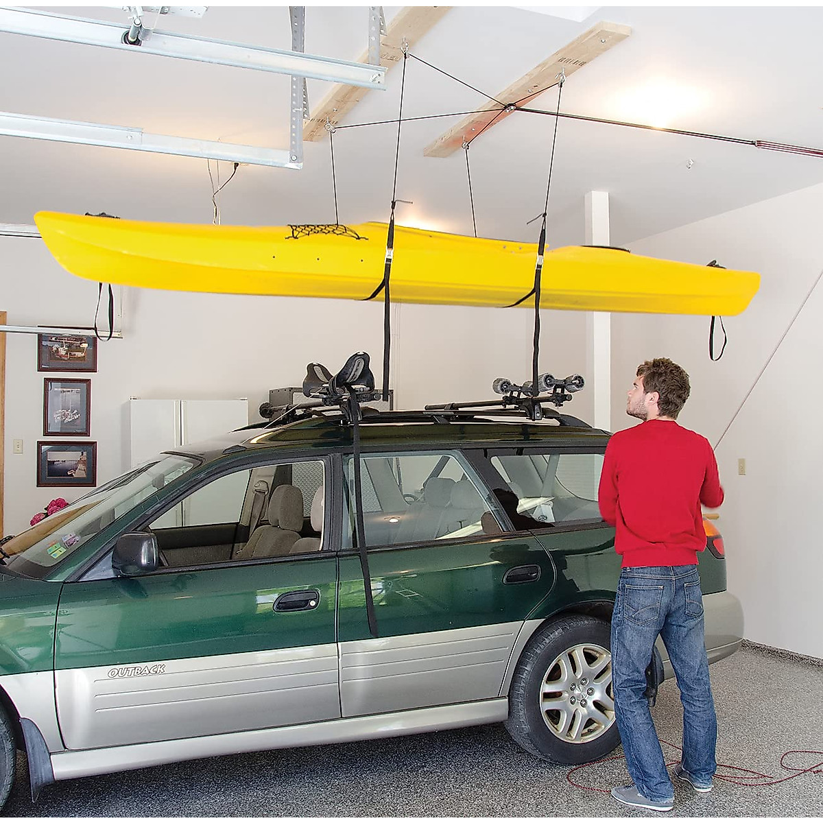 Suspenz Ceiling Hoist Overhead Storage | Garage Pulley System | Kayak Canoe SUP Cargo Box | Multiple Sizes