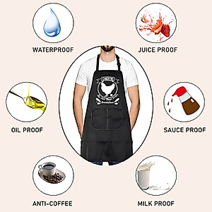 LEVLO Funny Chicken Kitchen Apron Chicken The Pet That Poops Breakfast Kitchen Apron Breakfast Apron For Men Women(Chicken Breakfast)