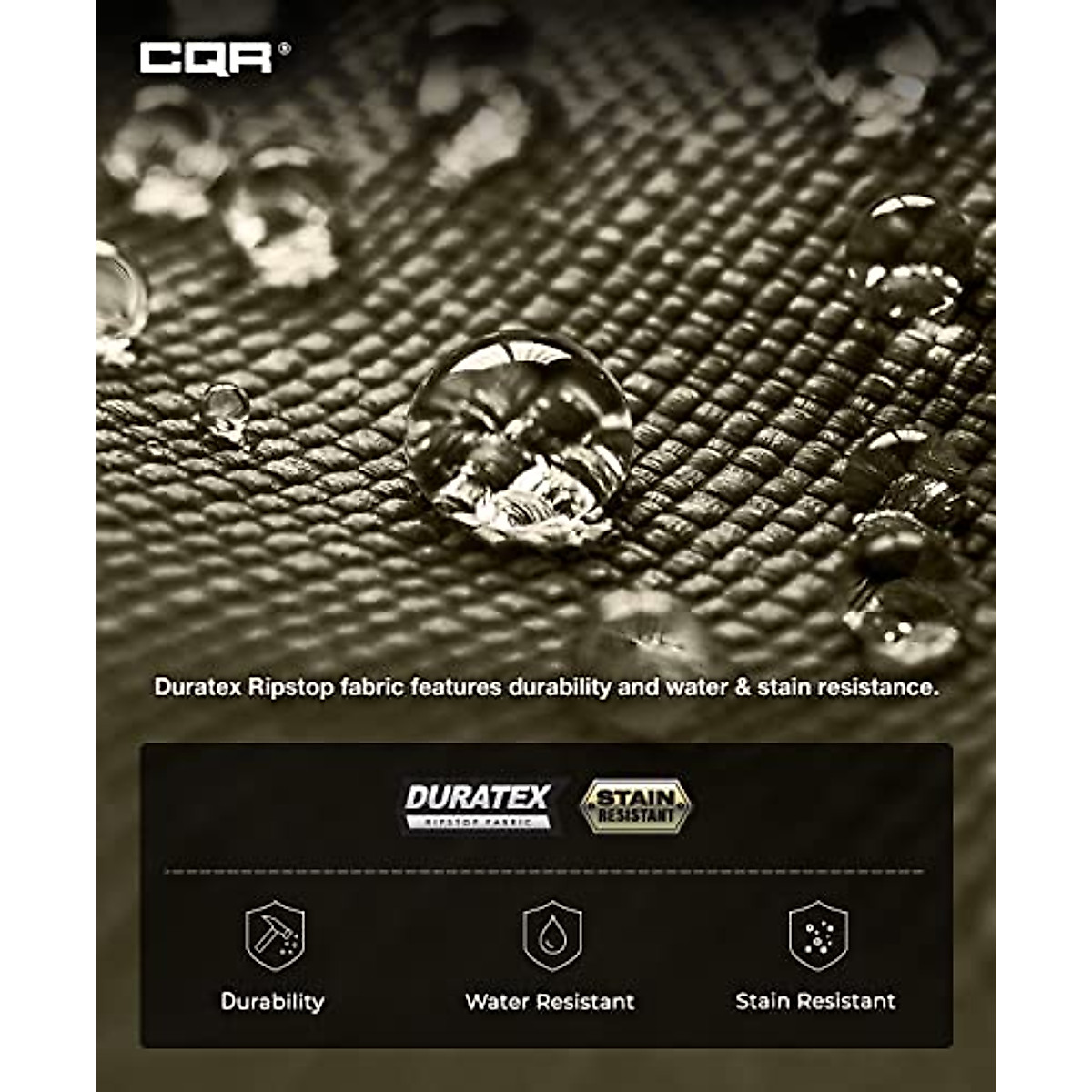 CQR Men's Tactical Pants, Water Resistant Ripstop Cargo Pants, Lightweight EDC Work Hiking Pants, Outdoor Apparel, Duratex Ripstop Tundra, 38W x 32L