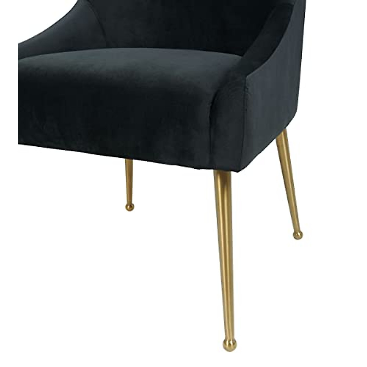TOV Furniture Beatrix Ultra Modern Velvet Upholstered Dining Side Chair, 22" Black