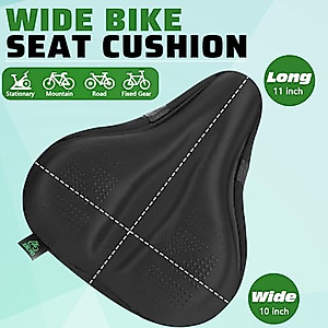 Zacro Bike Seat Cushion - Padded Gel Bike Seat Cover for Men & Women Comfort, Extra Soft Bicycle Saddle fit with Peloton, Spin Stationary Exercise