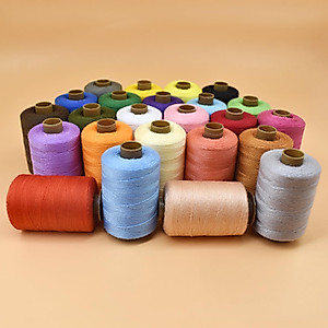 SHRJ 24Pcs Sewing Thread Spools Set 1000 Yards Per Spool Mixed Cotton Threads for DIY Sewing Machine, Embroidery Machine, Hand Sewing, 24 Colors