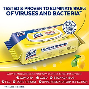 Lysol Disinfectant Handi-Pack Wipes, Multi-Surface Antibacterial Cleaning Wipes, for Disinfecting and Cleaning, Lemon and Lime Blossom, 480 Count (Pack of 6)
