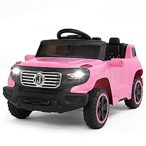 JOYMOR Kids Ride on Toy, Kids Truck 6V Battery Motorized Vehicles, w/Parent Remote Control, Children's Best Toy with 3 Speeds (Pink)