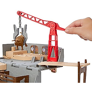 Jurassic World Toys Matchbox Harbor Rescue Playset, Dock, Ramps, Crane, Habitat Pen, Push Button Trigger, Triceratops Dino Action Figure, Off Road vehicle, Folds Up for Easy Storage, Portable