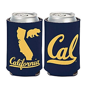 WinCraft NCAA University California Berkeley Cal Bears State Shape 1 Pack 12 oz. 2-Sided Can Cooler