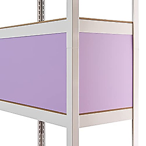 KEPSUUL White 5 Tier Customizable Storage Shelving Unit Heavy Duty Modular Metal Organizing Rack for Kitchen, Pantry, Closet, Office, 32.1" W X 16.4" D X 76.9" H, 2 Set of Reversible Doors, Purple
