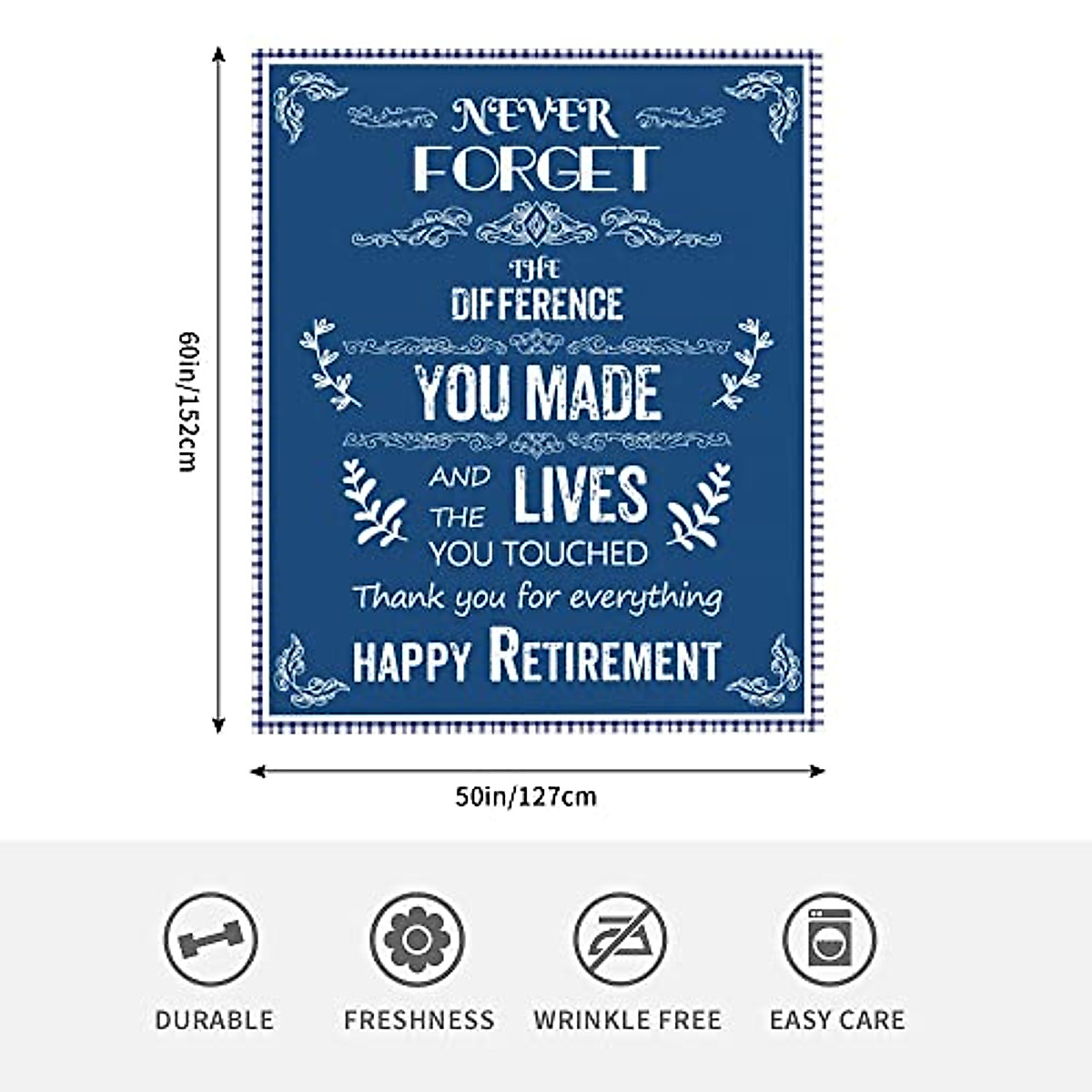 Retirement Gifts for Women Men 2022 Happy Retirement Throw Blankets Farewell Gifts for Teachers Dad Mom Coworkers Nurses Friends 50x60 Inch