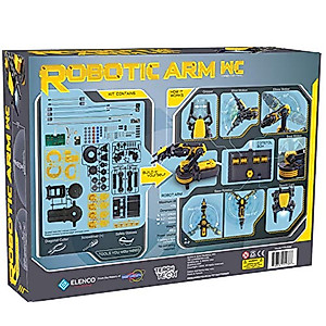 Elenco Teach Tech “Robotic Arm Wire Controlled”, Robotic Arm Kit, STEM Building Toys for Kids 12+