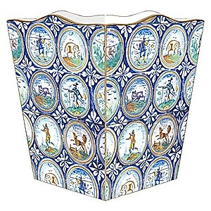Marye-Kelley WB562-Delft Tile Provencial Wastepaper Basket