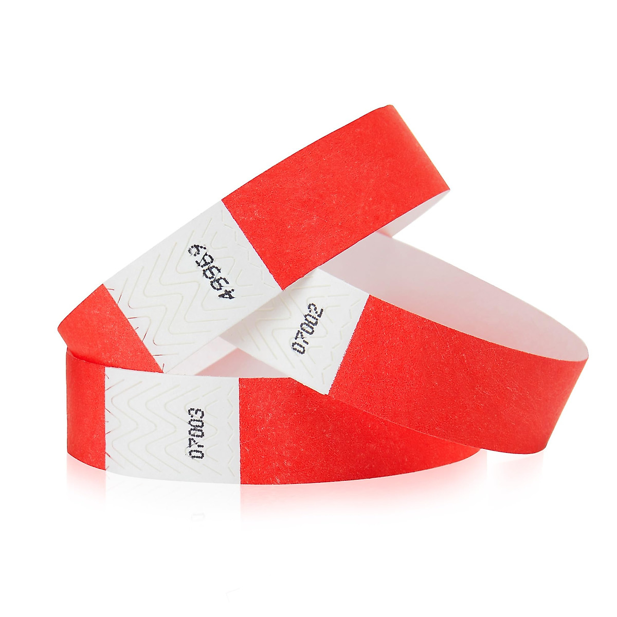 WristCo Neon Red 3/4" Tyvek Wristbands - 500 Pack Paper Wristbands For Events