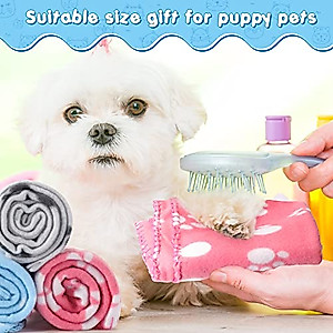 20 Pieces Puppy Blanket Pet Blanket Soft Fleece Dog Blankets Doggie Blanket Warm Felt Throw Blanket Sleep Mat Bed Covers Small Blankets for Puppy Pet Dogs Cat, 20 Styles (23.6 x 27.6 Inch)