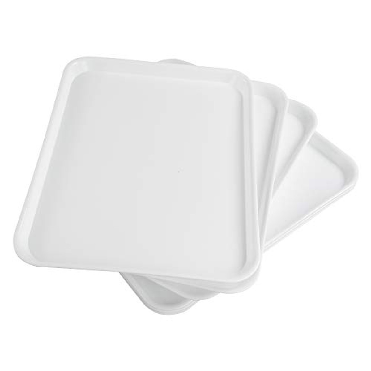 DynkoNA Fast Food Trays, Plastic Serving Tray, White, Set of 6