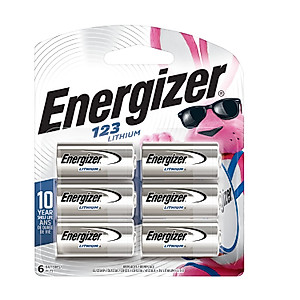 Energizer 123 Batteries, Lithium CR123A Battery, 6 Battery Count