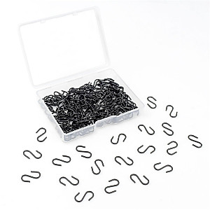 100 Pack Mini S Hooks for Hanging Small S Hook for Jewelry Metal S-hook Mini S Shaped Hanger for Christmas Ornament 1/2 Inch Wire Hangers for Crafts DIY Iron S-Shaped Connectors for Key Chain (Black)