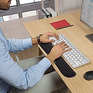 ELZO Wrist Rest Support for Keyboard & Mouse Pad Combo with Comfortable Memory Foam Padding, Nonslip Rubber Base for PC Computer Laptop Mac