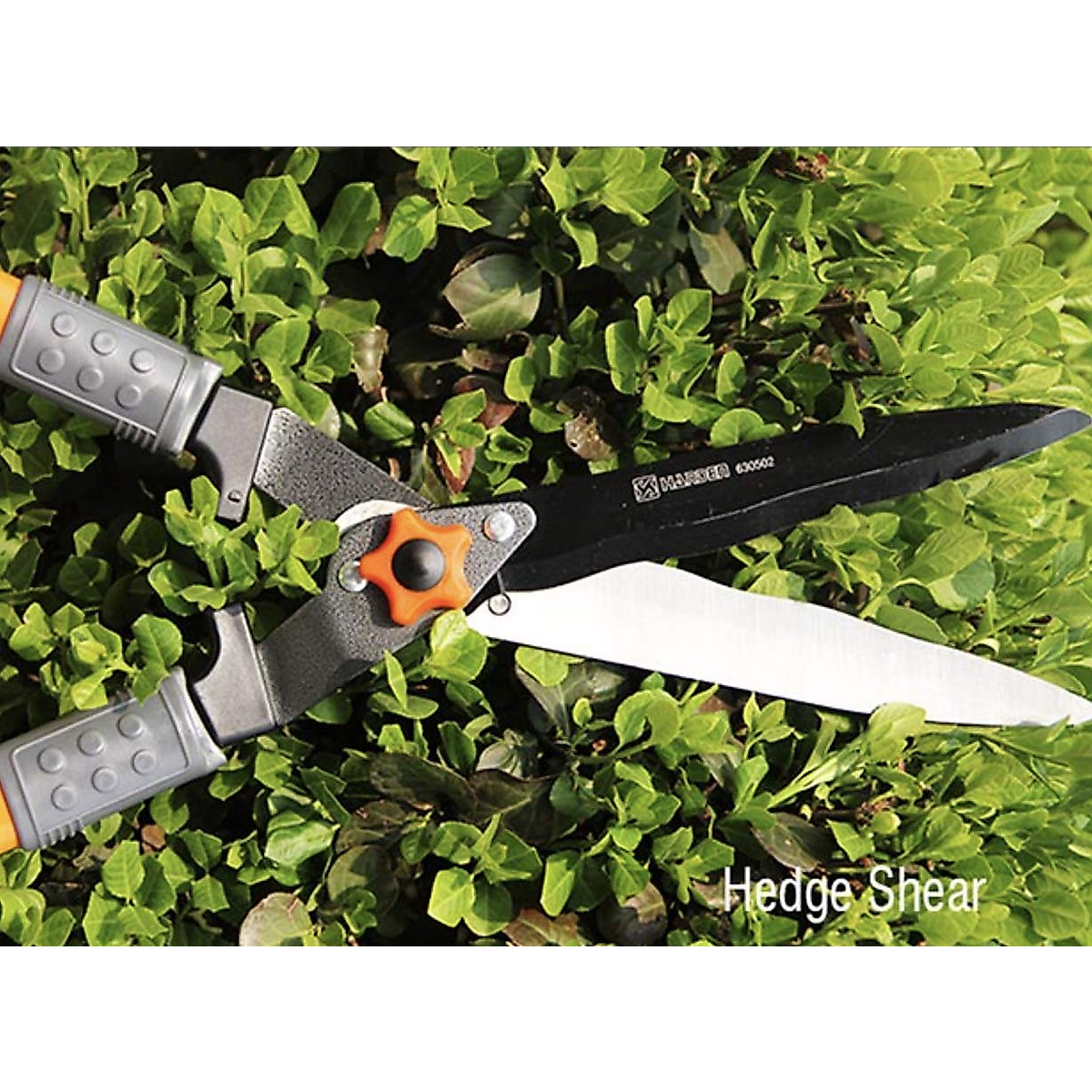 Edward Tools Heavy Duty Hedge Clippers - 25” Manual Garden Hedge Shears with Wavy Carbon Steel Blade for Trimming Shrubs, Boxwoods, Weeds, Bushes - Ergo Rubber Grip Handle