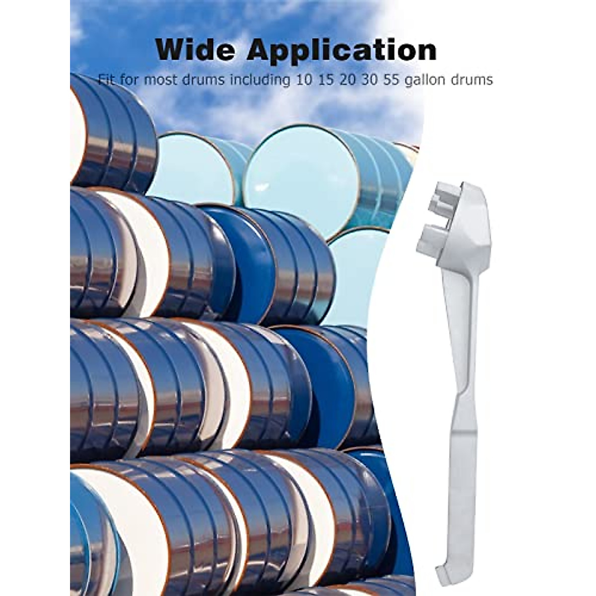 Mellbree Bung Wrench, Aluminum Gallon Drum Wrench Barrel Wrench Drum Opener Tool for Opening 10 15 20 30 50 55 Gallon Drum, Fits 2 inch and 3/4 inch Bung Caps