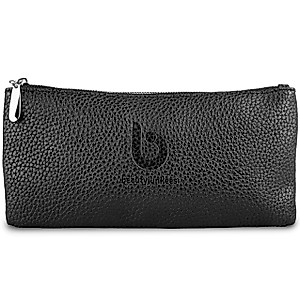 Beauty Junkees Makeup Brush Case Cosmetic Bag Black Make Up Brush Holder Pouch or Cosmetic Storage Organizer for Purse or Travel, Large Enough to Carry All Size Brushes, Cruelty Free