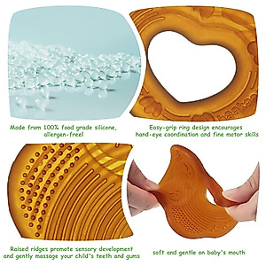 haakaa Silicone Owl Teether, Sleeping Owl Soothing Teething Teether Toy for Infants Toddler, Soft Chew Teething Toys for Babies 3 Months+, BPA Free