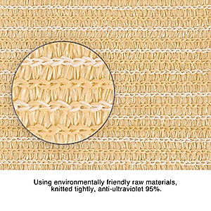 BELLE DURA 7'X13' Rectangle Sand Sun Patio Shade Sail Canopy Use for Patio Backyard Lawn Garden Outdoor Awning Shade Cover-185 GSM-Block 98% of UV Radiation-5Years Warranty