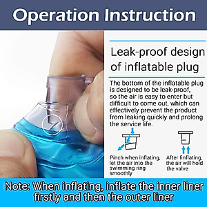 Hyfoo Floaties Swim Vest for Child, Portable Inflatable Pool Floats Swimming Ring with Adjustable Safety Buckle, Safety Swim Arm Bands with Double Surround Air Bag, Durable Float Tube for Kids/Adult