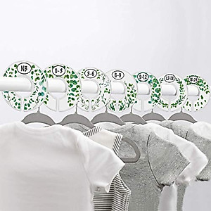 Baby Closet Size Dividers - 7X Botanical Nursery Closet Dividers for Baby Clothes - Eucalyptus Vines Leaf Plant Greenery Nursery Decor - Baby Closet Dividers for Boy or Girl - [Botanical]