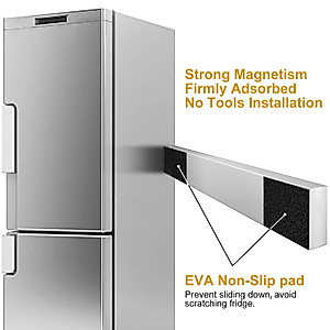 Magnetic Knife Holder for Refrigerator - Larger 17'' Kitchen Strong Magnet Double Sided Stainless Steel Knife Holder Strip for Wall No Drill - Magnetic Knife Rack Wall Mount