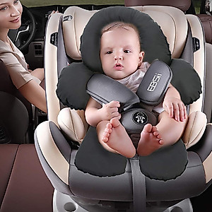 Pro Goleem Infant Car Seat Insert, Baby Head Neck Body Support, Soft Minky Newborn Car Seat Insert, 2-in-1 Reversible, Boys and Girls, Black