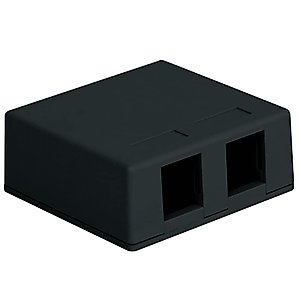 ICC Surface Mount Box with 2 Ports, Black, Single