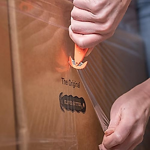 Klever Kutter PLUS Safety Cutter, Carbon Steel Blade, Disposable Package Opener, Utility Knife Cuts Boxes, Film, Tape and More, Orange, 20/pk (PLS-100G)