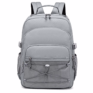 mygreen Girls Boy School Backpack Elementary Middle Bookbag Teenager Waterproof Lightweight 16 Inches Grey