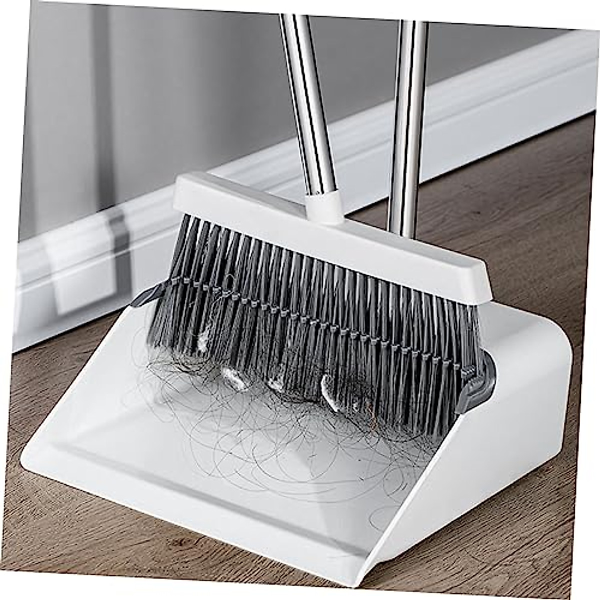 PLAFOPE 1 Set Home Cleaning Supplies Stand up Pan Standing Dustpan Pet Broom Cleaning Dustpan Kitchen Cleaning Outdoor Flooring Garden Broom Handheld Broom Cleaning Kits Stainless Steel