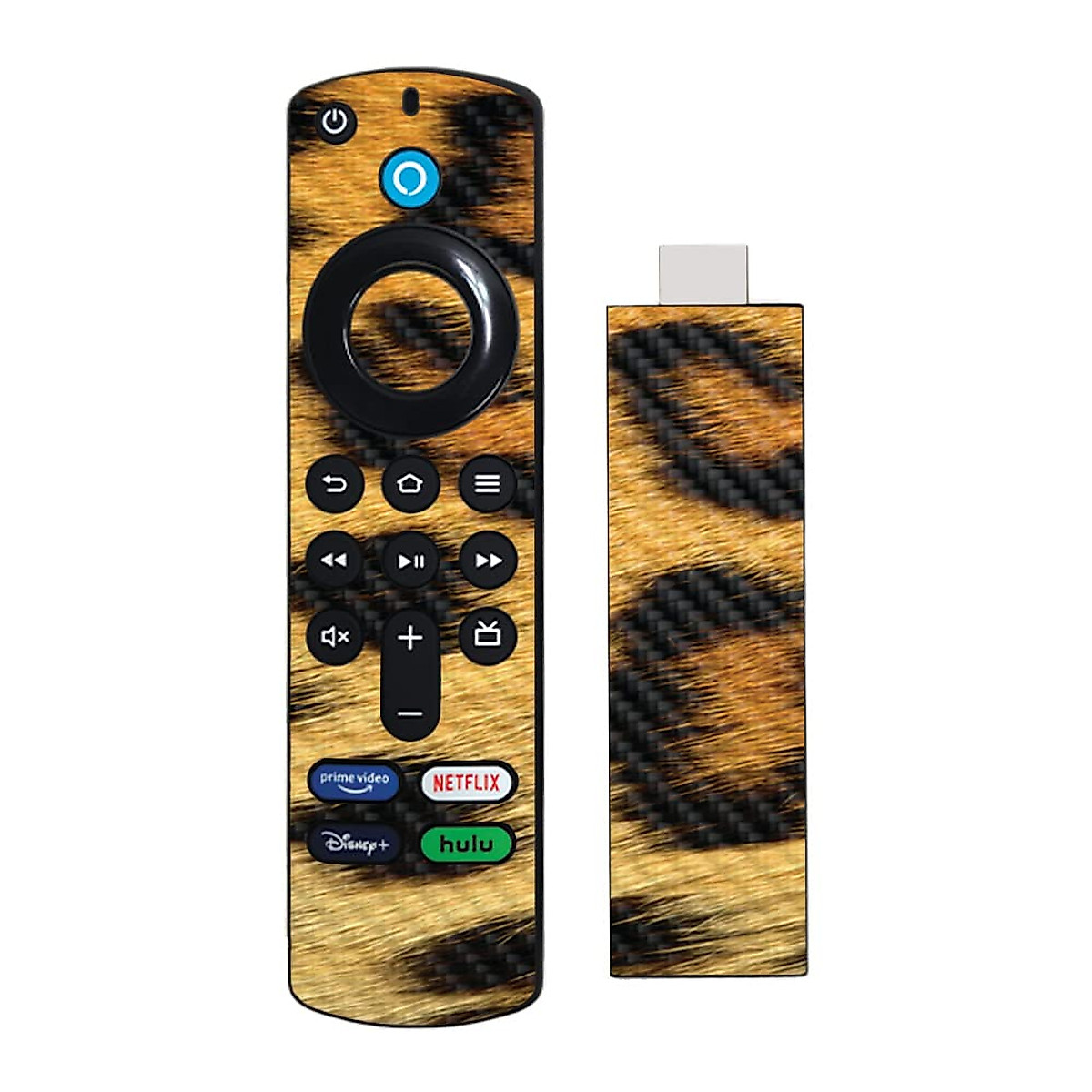 MightySkins Carbon Fiber Skin Compatible with Amazon Fire TV Stick 4K Max - Cheetah | Protective, Durable Textured Carbon Fiber Finish | Easy to Apply, Remove, and Change Styles | Made in The USA