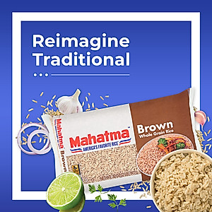 Mahatma Whole-Grain Brown Rice, 32-Ounce Bag of Rice, Stovetop or Microwave Rice