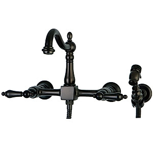 Kingston Brass KS1265ALBS Heritage Bridge Kitchen Faucet, Oil Rubbed Bronze