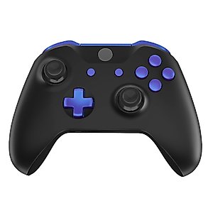 eXtremeRate LB RB LT RT Bumpers Triggers D-Pad ABXY Start Back Sync Buttons, Chameleon Purple Blue Full Set Buttons Repair Kits with Tools for Xbox One S & Xbox One X Controller (Model 1708)