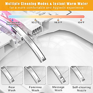 Liyarya Smart Bidet Toilet, Tankless Toilet with Built-in Bidet Seat, Modern Toilet with Foot Sensor Operation, Heated Seat, Auto Open/Close, Auto Flush, Colorful Night Light