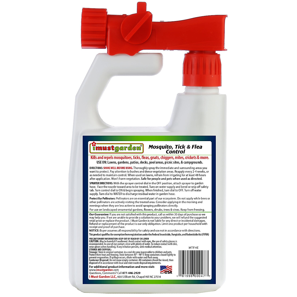 I Must Garden Outdoor Yard Spray: Kills & Repels Mosquitos, Ticks, Fleas, and Other Biting Insects – Powerful Blend of Natural Essential Oils – Safe for People, Pets & Plants – 32oz
