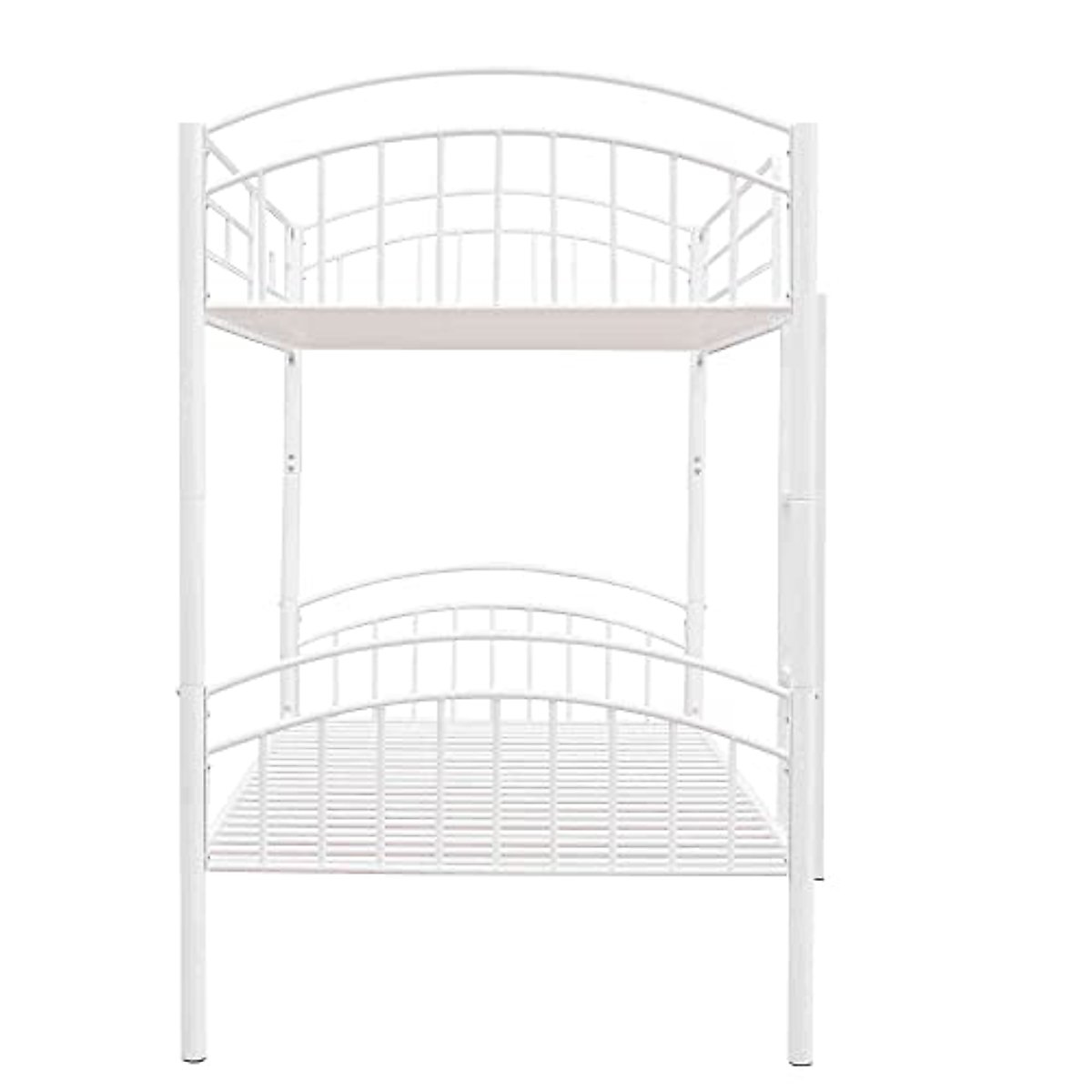 Cotoala Twin Over Twin Metal Bunk Bed with Guardrails and Steel Ladder, Can Be Split into Two, Space Saver Design, No Box Spring Needed