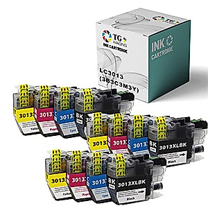 (12-Pack) TG Imaging Compatible Replacement for Brother LC3011 LC3013 Ink Cartridge LC-3013 (3 x 4-Color-Pack) High Yield for MFC-J491DW MFC-J497DW MFC-J690DW MFC-J895DW Inkjet Toner Printer