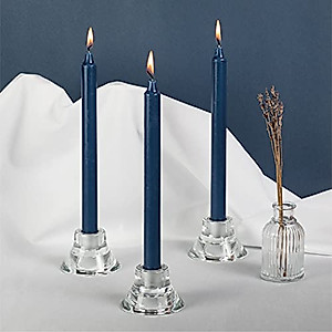 CANDWAX Dark Blue Taper Candles Pack of 4 - Straight Candles 10 inch Ideal as Unscented Candles, Dinner Candles and Table Candles - Slow Burning Candles Dripless - Smokeless Long Candlesticks