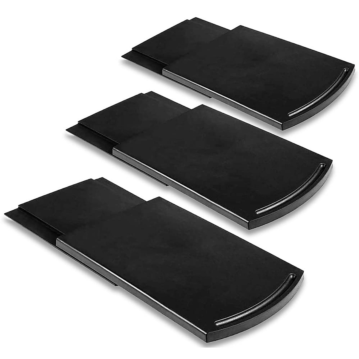 Poztiv Sliding Kitchen Counter Caddy (3 Pack). Made of Durable ABS. Countertop Storage Sliding Tray - For Blender, Toaster, Kitchen Appliances. Dishwasher Proof. Includes large 'microfibre' Cloth