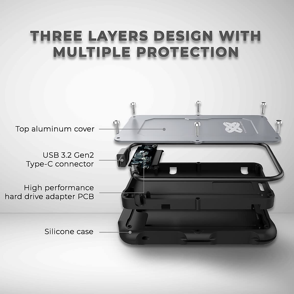 Titanium Micro 2TB External SSD, Titanium One Portable SSD - Up to 500MB/s, USB 3.2 Gen 2 USB-C USBA, Rugged IP66 Water Resistance, Drop Proof, External Solid State Drive Storage for PC Mac Smartphone