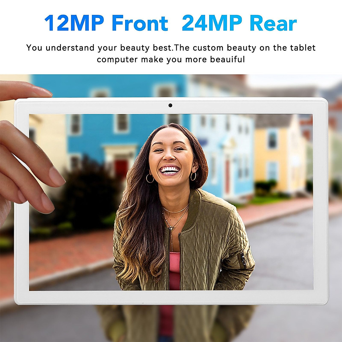 10.1in 2 in 1 Tablet, 12GB RAM 256GB ROM, 5G Dual WiFi, Octa Core Processor, Detachable Keyboard, 10.1 inch IPS Display with RGB Keyboard Stylus Support for 11.0 (White)