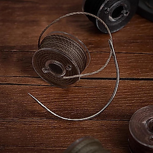 SaiDian 2 Sets 2'' / 2.5'' / 3 ''/ 3.5 '' Curved Leather Hand Sewing Needles C Type Needles for Carpet Leather Canvas Repairing Weaving Crafts