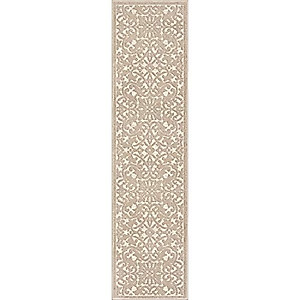 Orian Rugs Boucle Collection 397147 Indoor/Outdoor High-Low Biscay Runner Rug, 1'11" x 7'6", Driftwood Beige